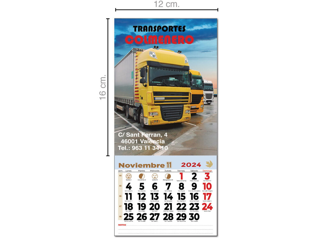 Mini calendario con imán 2026 personalizado para nevera