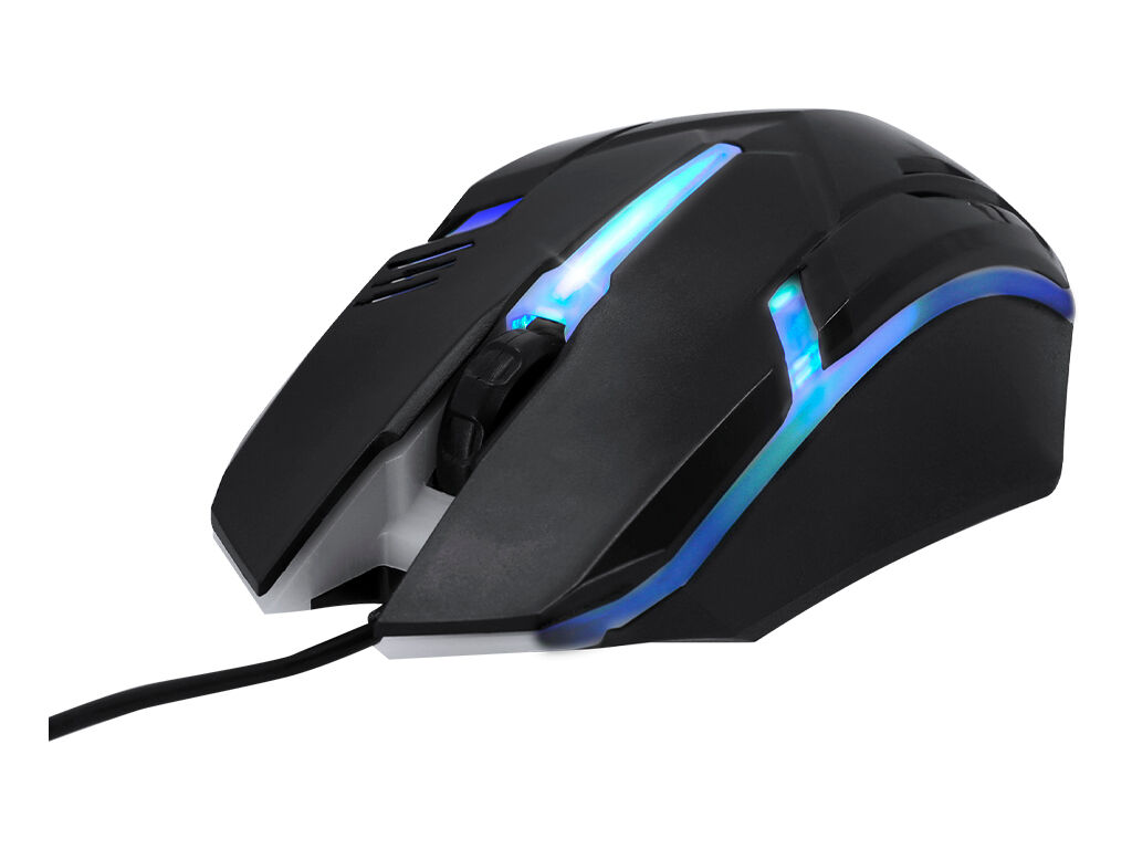 Ratón óptico tipo gaming con luces LED multicolor