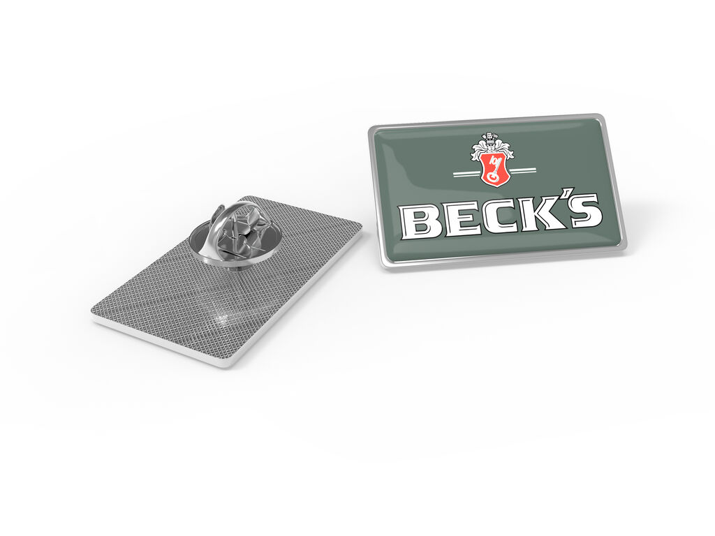 Pin rectangular metálico personalizado