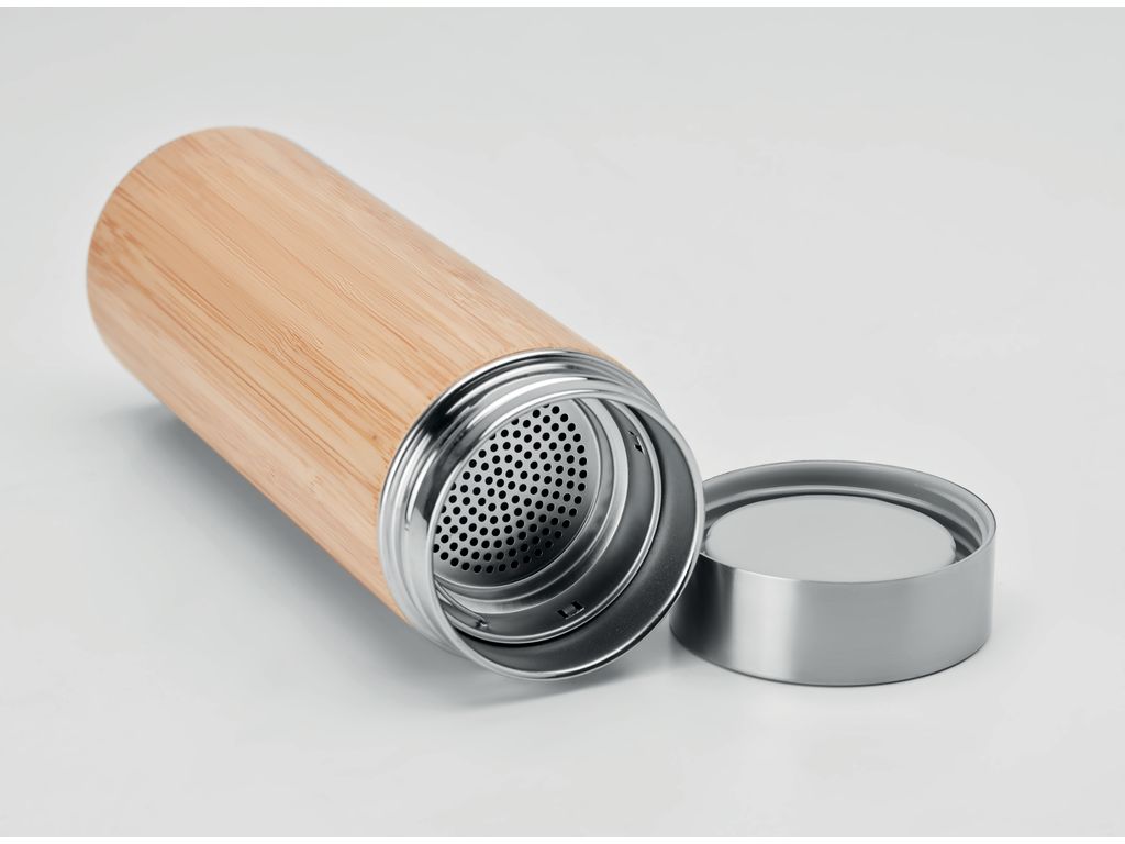 Termo ecológico de bambú y doble pared acero inox. (400ml)